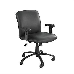 Safco Uber Big and Tall Mid-Back Office Chair Seat Color: Black Vinyl