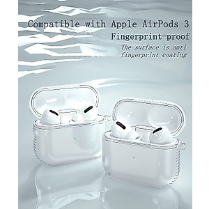 Clear Case for AirPods 3, 2021 Transparent TPU Non-Yellowing Cover with Keychain Conjoined Design Shockproof Rugged Skin Accessories for Airpod 3 Charging Case (Crystal Clear-1)