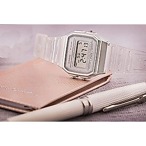 Casio F-91WS-4EF Unisex Transparent Silicone Pink Watch