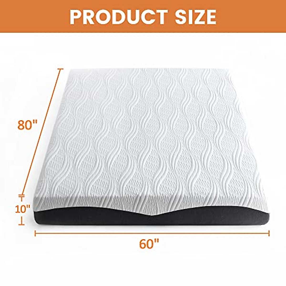 Natsukage 10 Inch Queen Mattress Gel Memory Foam Mattress for Cool Sleep & Pressure Relief Bed in a Box Cooling Gel Infused Medium Firm Mattress with Washable Bamboo Cover CertiPUR-US Certified White