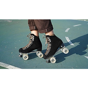 Moxi Panther Roller Skate - Fun and Fashionable Womens Roller Skates | Black Suede | Size 9
