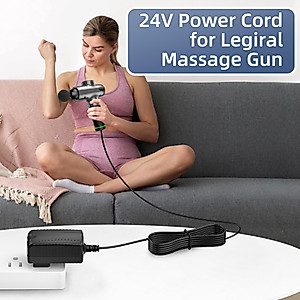 24V Power Cord for Legiral Le3 Le6 Le9 Le11 Portable Massage Gun AC/DC Adapter Massage Gun 24V1A Charger Power Supply