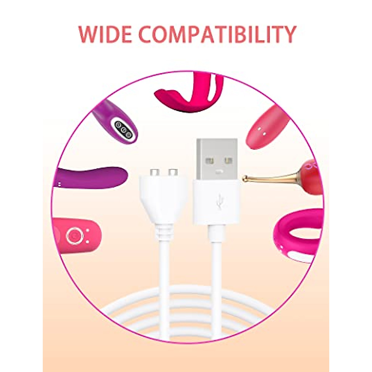 Bicmice Magnetic USB DC Charger Cable Replacement Charging Cord-(6mm/0.24in)