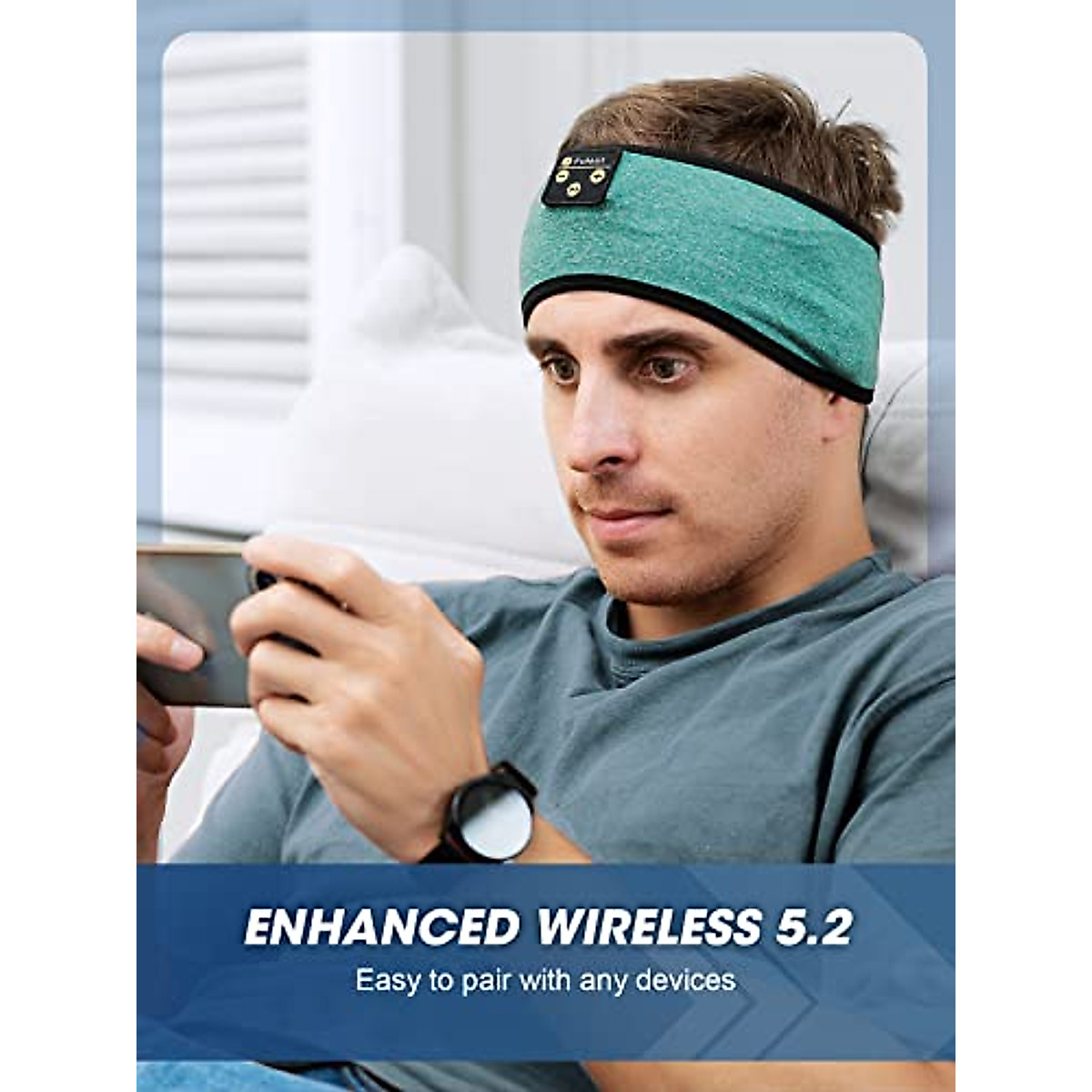 Fulext Sleep-Headphones-Headband-Bluetooth - Headphones for Sleeping Sleep Mask Headphones with Thin HD Stereo Speakers Perfect for Side Sleepers,Insomnia,Sport,Travel Best Gifts for Men Women