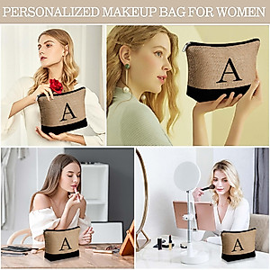 YOOLIFE Initial Jute Tote Bag Gifts for Her - Graduation Gift Beach Tote Bags for Women Teacher Gifts Birthday Wedding Bridesmaid Proposal Gifts Personalized Gifts for Women Friends Gifts Monogram I