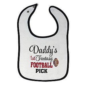 Toddler & Baby Bibs Burp Cloths Dad Daddy's Dad Father 1St Fantasy Football Pick Father's Day Cotton Baby Items for Baby Girl & Boy White Black Design Only