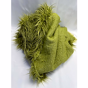 Faux/Fake Fur Mongolian Olive Green Fabric by The Yard
