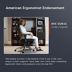 Newtral Ofiice Chair Ergonomic with Footrest -High Back Desk Chair with Fully Adaptive Lumbar Support, Adjustable Headrest, 4D Armrest, Tilt Lock, Task Chair for Office and Home