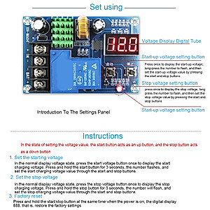 Oumefar XH-M604 Charger Protection Board DC 6-60V Battery Charging Control Module with Digital Display for Home Charger Solar Energy
