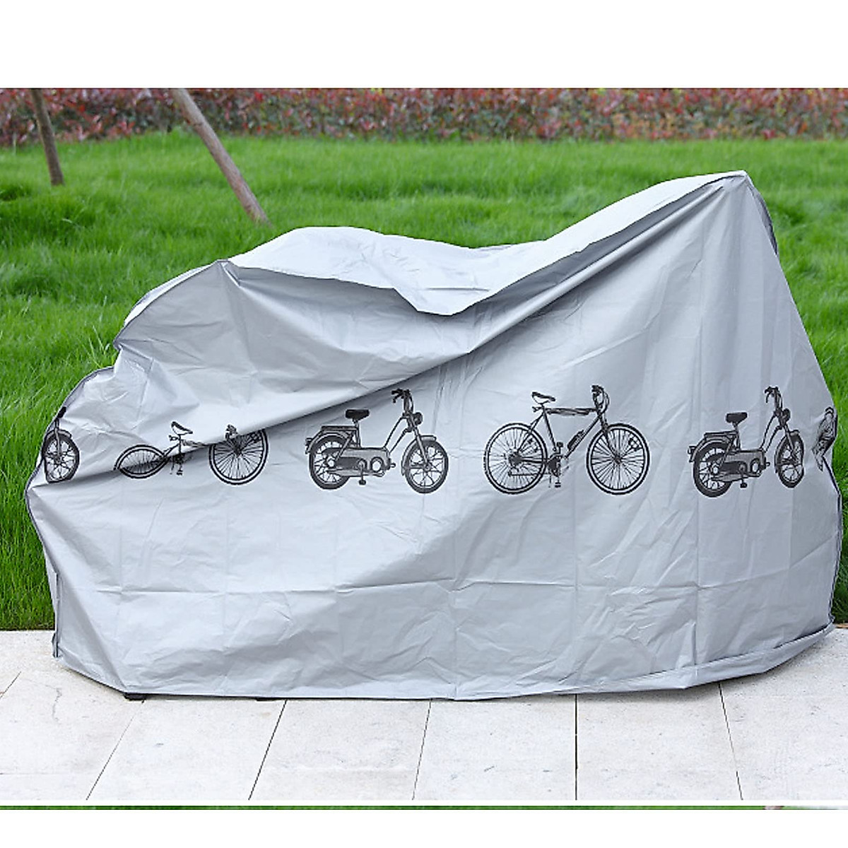 OUKENS Waterproof Bike Cover, Mountain Bike Dust Cover Thickened Rainproof Cover for Motorcycle Electric Bike Grey