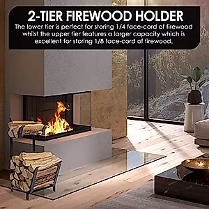 Firewood Rack, Durable And Rustproof, Good Welding Quality Material and Durable Stand. (BLACK, 1)
