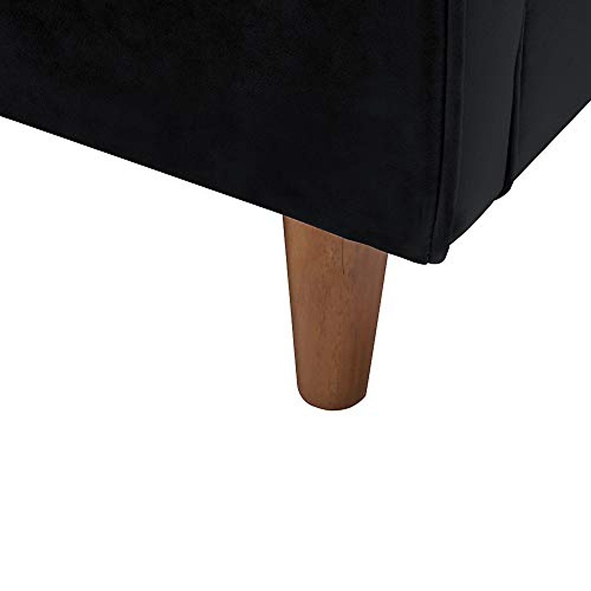 LTT Futon Sofa Bed, Sleeper Sofa, Square Arms Modern Velvet Upholstered Sofa Bed Black(78" Lx37 Wx34 H)