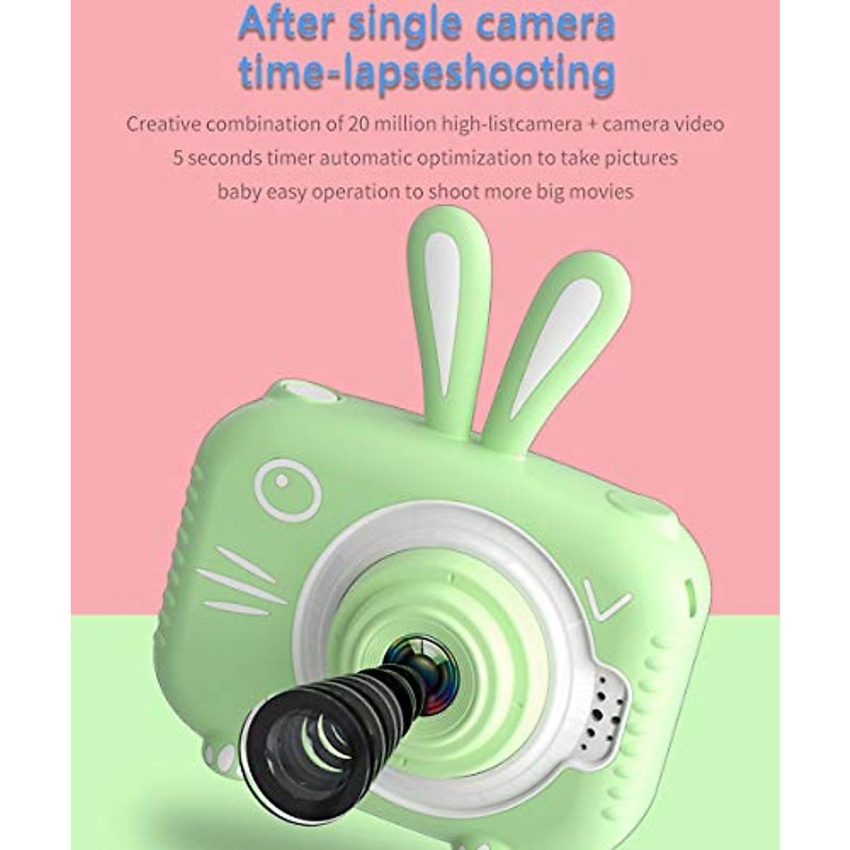 Kids Digital Camera, Kids Video Camera Recorder Shockproof Cameras HD 8 Mega Pixel 2 Inch IPS Screen Kids Mini Camera with 32GB SD for Girls Boys Gifts(Green)