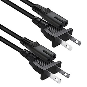 2-Pack 10Ft AC Power Cord Plug for TCL Roku Smart TV 24" 32" 40" 42" 43" 48" 50" 55" 60" 65" 75" 85" TV, Sony SRS XP500 XP700 XB72, GTK-XB60 XB90 XB5 XB7, MHC V13 V71 Speaker Replacement Charger Cable