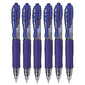 Pilot G2 Pixie Blue Pilot G2 Pixie Rollerball Pen 0.7mm Nib Tip 0.39mm Line Width Mini Gel Ink Retractable 207 (Pack of 6)