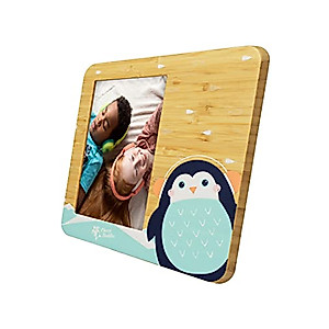 Planet Buddies Picture Frame 4x6 inch, Penguin Themed Photo Frame with Wooden Effect, Freestanding or Wall Hanging Room Decor, Keepsake Ideas for Baby Nursery and Bedroom, Gifts for Kids, Plastic Free