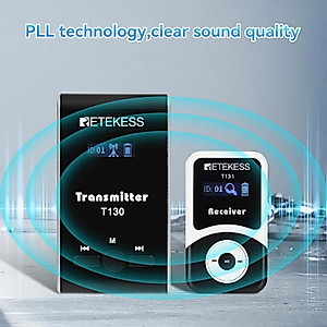 Retekess T130 Tour Guide System, Wireless Tour Guide Headsets, Easy to Set Up, Rechargeable Battery, Translation Devices for Tour, Church (Case of 1 Transmitter 15 Receivers)