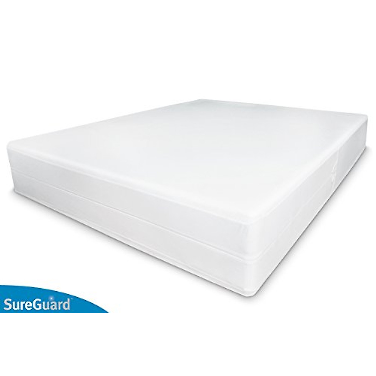 Queen Size SureGuard Box Spring Encasement - 100% Waterproof, Bed Bug Proof, Hypoallergenic - Premium Zippered Six-Sided Cover
