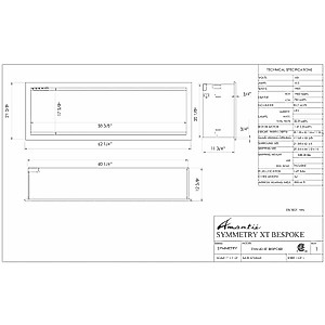 Amantii SYM-60-XT-BESPOKE Symmetry Extra Tall Bespoke 60 Inch Recessed Indoor Outdoor Electric Fireplace, WiFi Bluetooth Speaker Available, with Trim and Ice Media