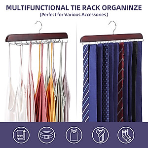 Kimo Tie Rack Tie Hangers for Man, Space-Saving Tie Holder with 20 Foldable Hooks, Large Capacity Tie Organizer for Men, Perfect for tie Storage,Hanging Tank top, Belt,Scarf.