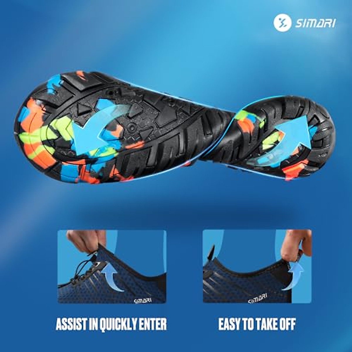 SIMARI Water Shoes for Women Men Barefoot Breathable Quick-Dry Aqua Sports Beach River Hiking Athletic Swim Surf Pool Diving Camping Must Haves Outdoor Gear