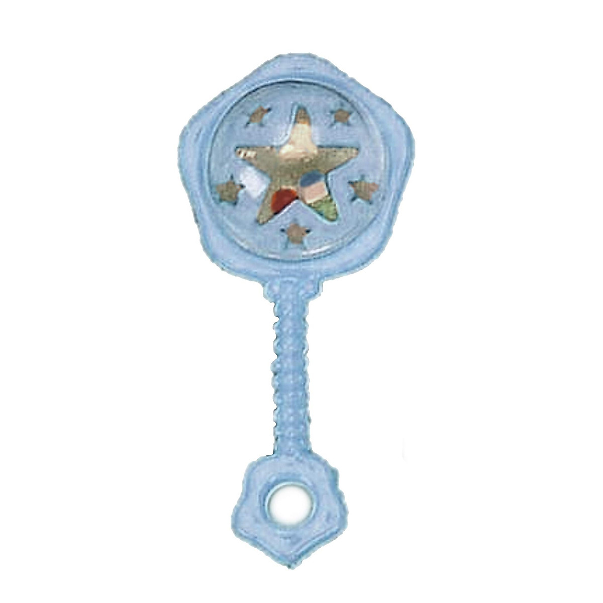 24 Small Plastic Rattles with Beads Inside for Noise - Blue