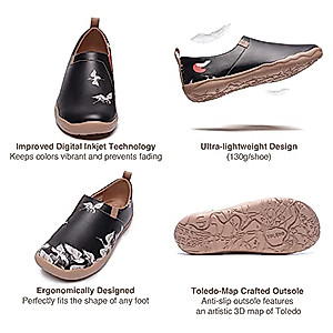 UIN Women's Walking Travel Shoes Slip On Microfiber Leather Casual Loafers Lightweight Comfort Fashion Sneaker Crane in Dark (8)