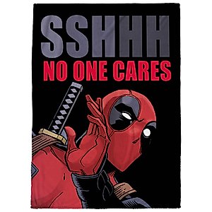 Marvel Deadpool Plush Throw Blanket - Measures 50 x 70 inches, Red and Black Super Soft Lightweight Fleece Bedding