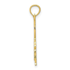 IceCarats 14K Yellow Gold Gymnast Necklace Gymnastics Charm Sports Pendant 25mm x 10mm Only