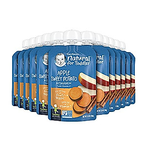 Gerber Baby Food Pouches, Toddler 12+ Months, Apple Sweet Potato, 3.5 Ounce (Pack of 12)