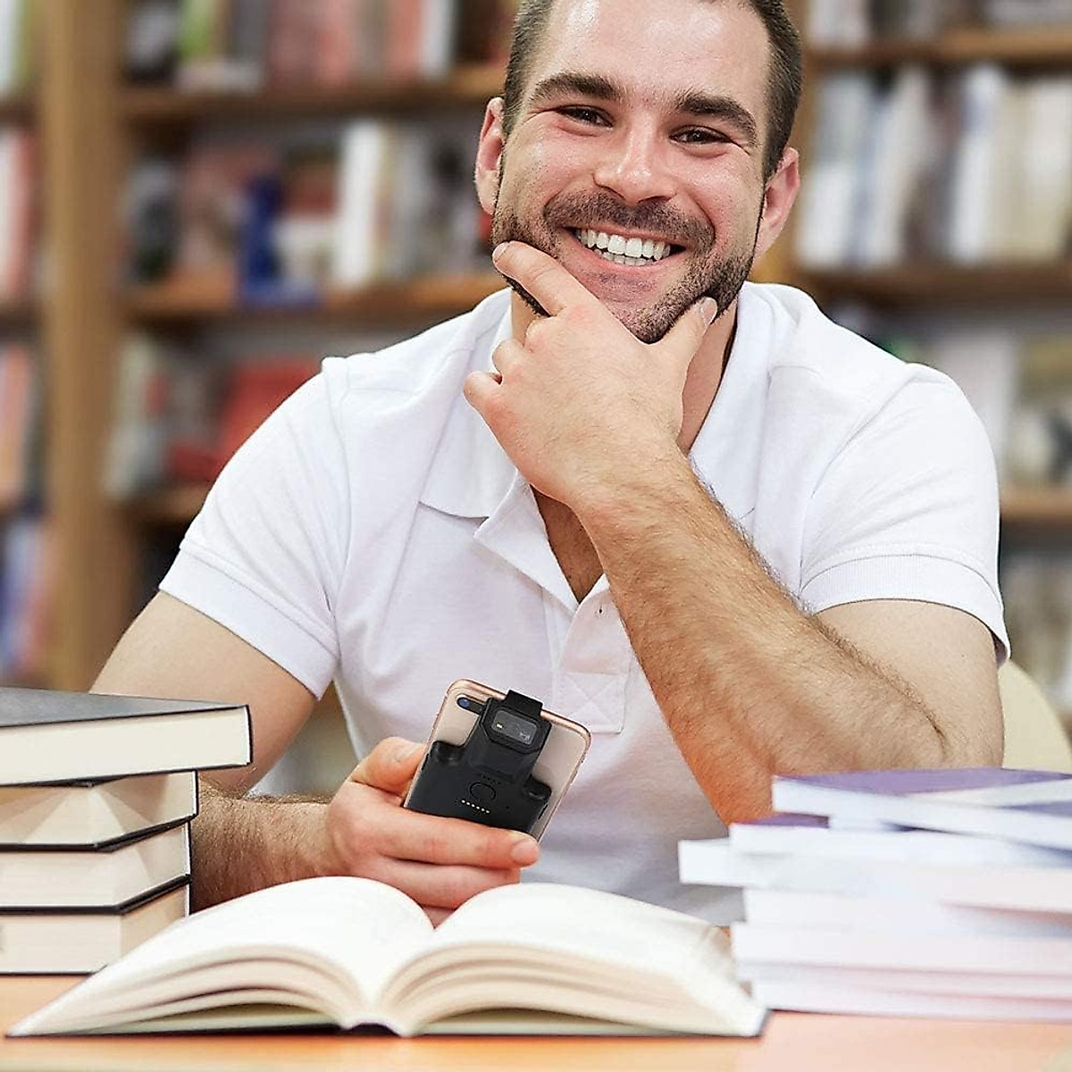 Upgraded Eyoyo QR Code Scanner Bluetooth Android Barcode Scanner, Portable Back Clip Wireless 1D 2D UPC ISBN Inventory Barcode Reader PDF417 Data Matrix Code Compatible with iPhone, Android Phone