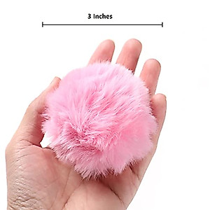 Craft Pom Pom Balls,Large Pink Poms Costume Accessory, Pom pom Balls for Arts and DIY Creative Crafts Decorations,Pink,3 Inches,20 Pieces.