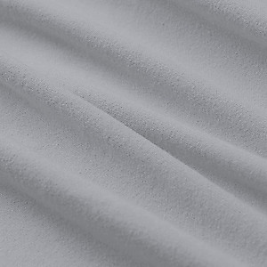 Box Spring Cover Queen Size, Elastic Fabric Wrap Around 4 Sides Bed Skirt, Ultra Soft & Wrinkle Free, Sleek Alternative Replacing Bedskirts for Hotel/Home, Fits Box Springs up to 10", Silver