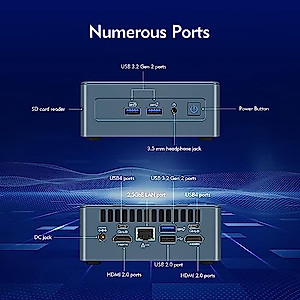 GEEKOM Mini PC Mini IT12, 12th Gen Intel i5-12450H NUC12 Mini Computers(8 Cores,12 Threads) 16GB DDR4/512GB PCIe Gen 4 SSD Windows 11 Pro Desktop PC Support Wi-Fi 6E/Bluetooth 5.2/USB 4.0/2.5G LAN/8K