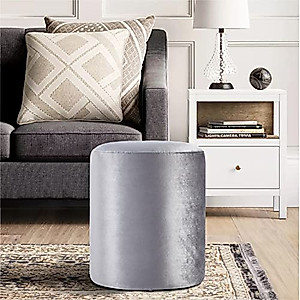 Get Set Style Modern Round Ottoman with Soft Padded Seat, Multifunctional Vanity Chairs for Makeup, Upholstered Footrest Stool Ottoman Foot Stool for Living Room, Bedroom