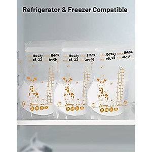 Mumgaroo Breastmilk Storage Bag Freezer, 8.5 OZ / 40 Pcs Milk Storage Bags Breastmilk with Double Zip Lock, Self Standing, Pre-Sterilized Breast Milk Storage Bags Freezer, Space Saving Flat Profile