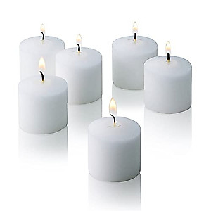 Bulk Pack of 144 White Votive Candles - Box of 144 Unscented Candles - 10 Hour Burn Time - Bulk Candles for Weddings, Parties, Spas and Decorations