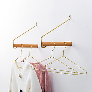 Tosnail 30 Pack 16.5" Stainless Steel Strong Wire Metal Hangers, Heavy Duty Clothes Hangers, Space Saving Closet Organizer - Gold
