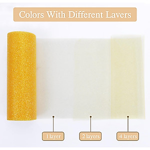 CAMAL Orange Tulle, Glitter Tulle Fabric Rolls 6 Inch by 10 Yards Tulle Ribbon for DIY Tutu Skirt, Christmas Craft, Shower Decor, Festivals Decoration and Wedding