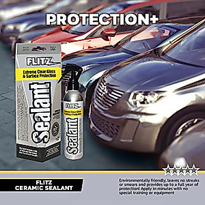 Flitz Ceramic Spray Sealant and Paint Protectant: Shine, Protect + Seal Clear Coat, Plastic,1 Application Lasts up to 12 Months, Made in USA