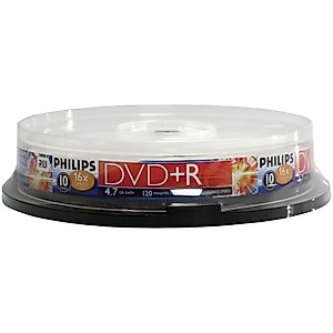HOODR4S6B10F - PHILIPS DR4S6B10F 17 4.7GB 16x DVD+Rs (10-ct Cake Box Spindle)