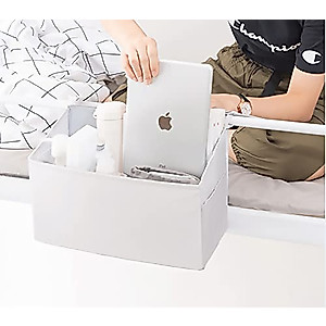 Bedside Organizer Caddy,Hanging Bunk Bed Organizer,Foldable Magazine Holders Storage Bag Platform Bed,College Dorm Rooms Baby Bed Rails,Gray