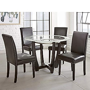 Steve Silver Verano Upholstered Dining Side Chair in Black (Set of 2)