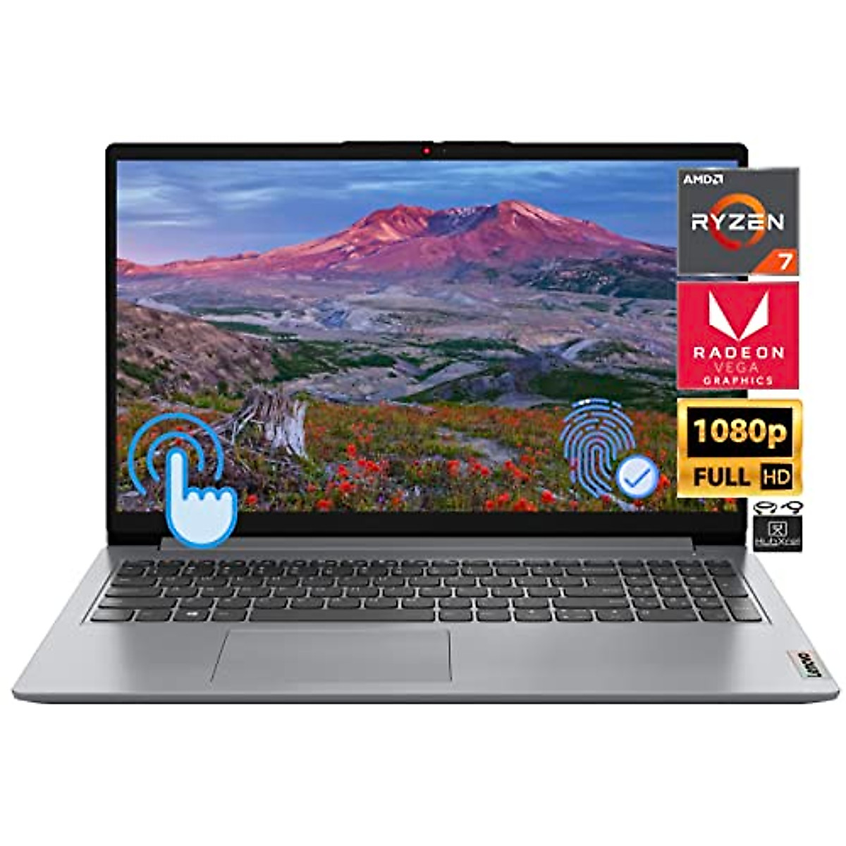 Lenovo 2022 Flagship IdeaPad 15.6" FHD IPS Touchscreen Laptop, 8-Core AMD Ryzen 7 5700U (Beat i7-1180G7,Upto 4.3GHz), 16GB RAM, 1TB SSD, Fingerprint Reader, WiFi 6, 10 Hours, Win 11+HubxcelAccessory