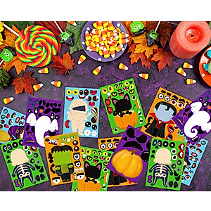 Halloween Stickers for Kids 32PCS Halloween Games for Kids Halloween Make a Face Stickers Jack-O-Lantern Sticker Cute Halloween Stickers Halloween Arts and Crafts for Kids