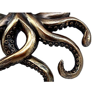 Ebros Gift The Call of Cthulhu Deep Sea Kraken Octopus Monster Wall Mount Key Holder Tentacle Hooks Sculpture Plaque Figurine 11.25" H