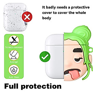 Oqplog for Airpod 2/1 for AirPods Case 3D Cute Fun Cartoon Fashion Funny Character Air Pods 2&1 Cover Design for Girls Women Teen Boys Kids Unique Kawaii Trendy Animal Soft Silicone Cases – Bad Guy