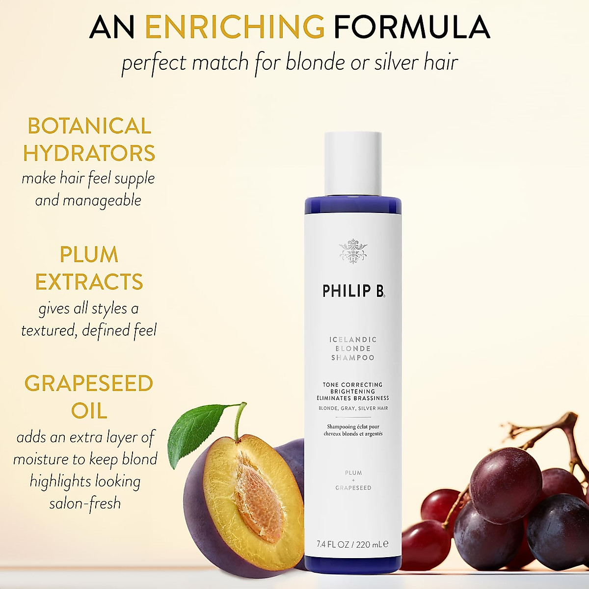 PHILIP B Icelandic Blonde Shampoo 7.4 oz. (220 ml) | Delivers Bright and Shiny, Cool-Toned Hair