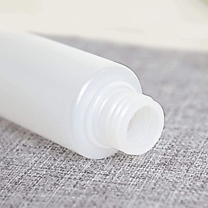 Onwon 10 Pcs 30 ml/1 oz Empty Plastic Sample Travel Size Plastic Empty Squeeze Bottle Container Jar Pot Vial with Flip Lid Perfect for Emollient Water Shower Gel Emulsion Etc