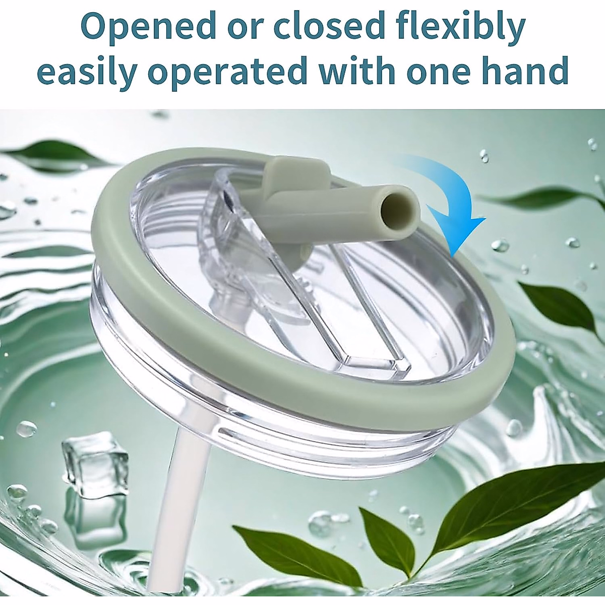 2Pcs 30oz Tumbler Flip Straw Lid Replacement Compatible with Stanley Quencher, Spill Proof Splash Resistant Liak Proof Tumbler Lids, Reusable Tumbler Cover Compatible with Stanley (C/2Pcs)